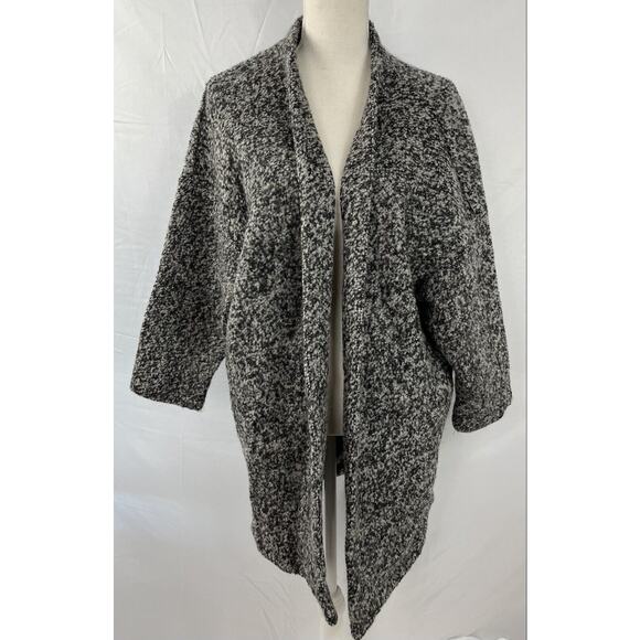 Potter's Pot | Jackets & Coats | Potters Pot Black Gray Open Front Wool ...